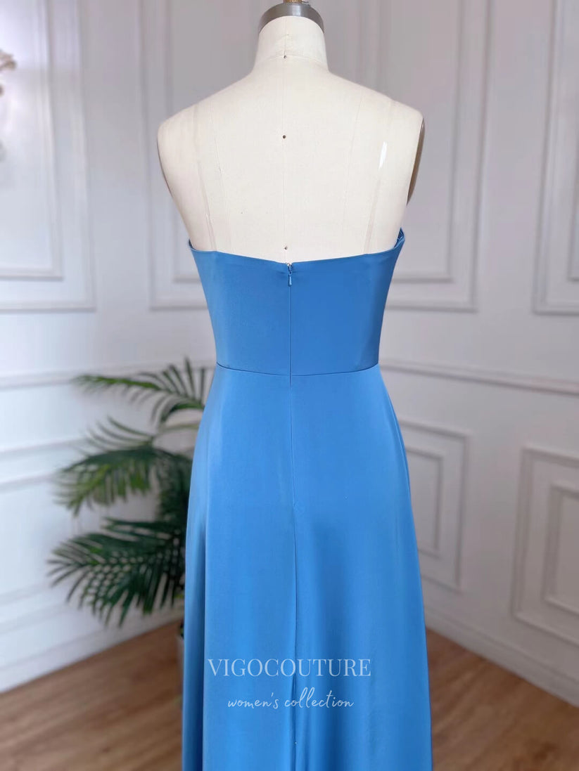 Light Blue Beaded Convertible Prom Dresses Sheath Mother of the Bride ...